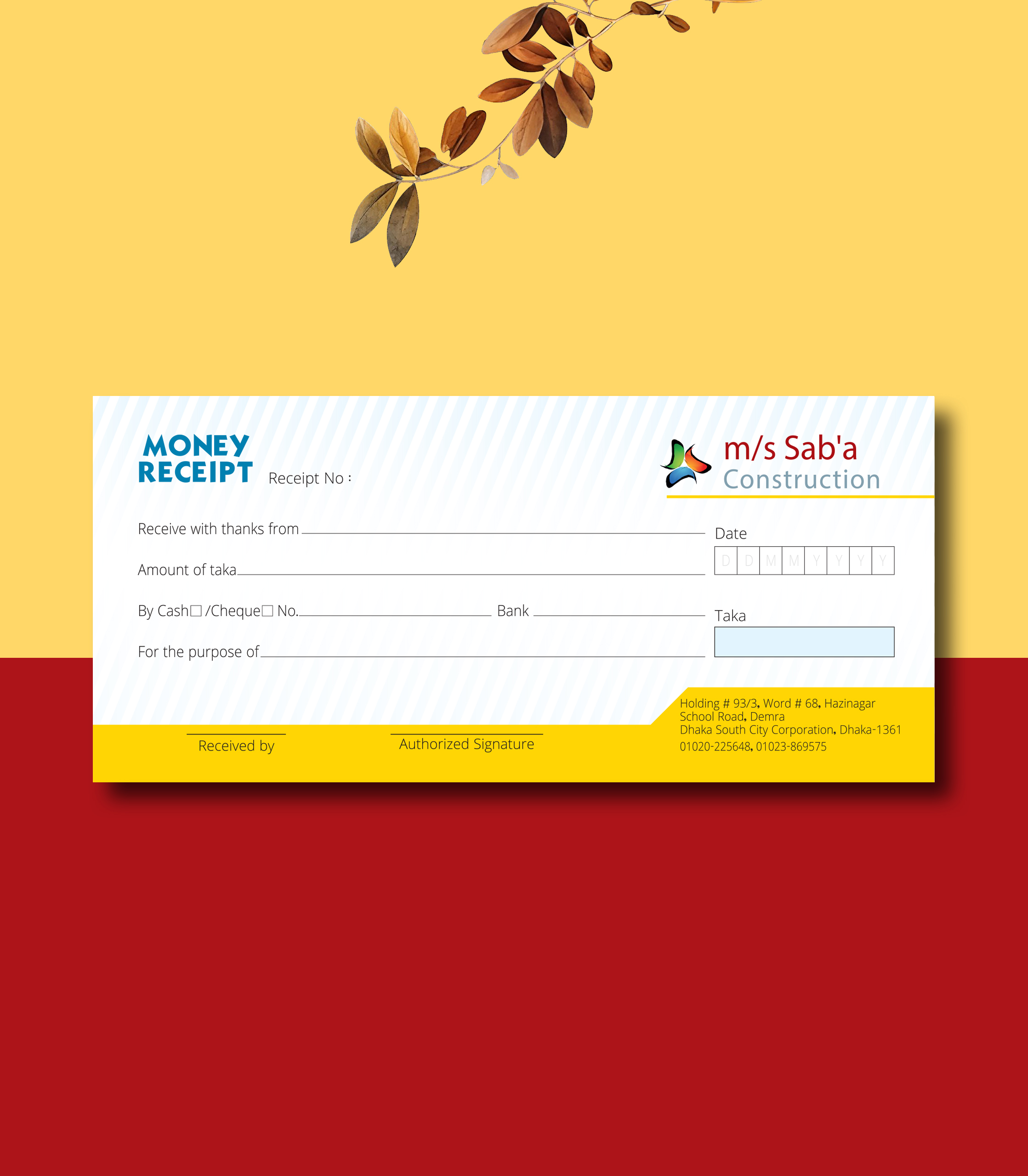 Money Receipt Format - Taqwa